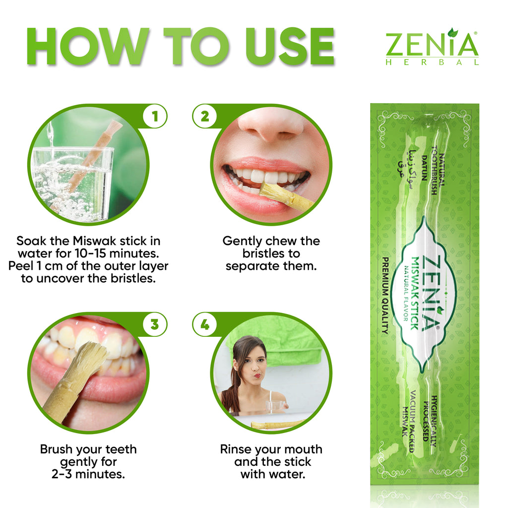 Zenia Sewak Natural Miswak Traditional Toothbrush Stick Vacuum Sealed ...